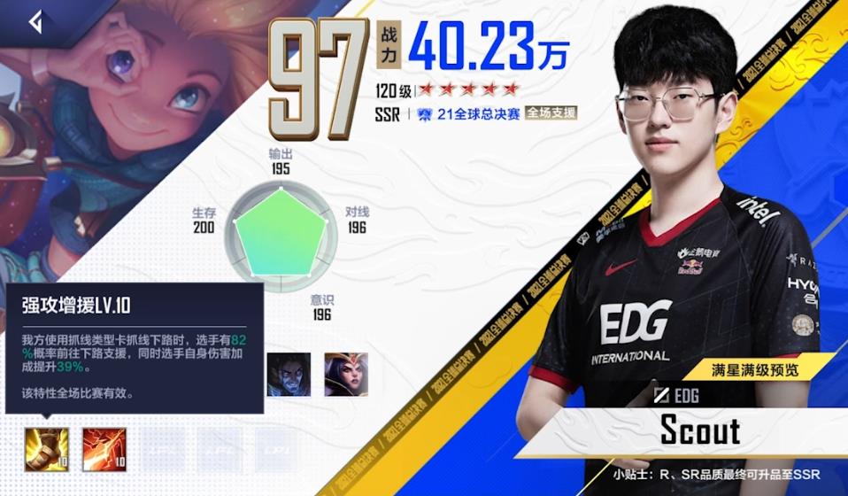 冠军Scout深度解析，现版本最高战力加成名牌无脑抓下 - 英雄联盟电竞经理-小米游戏中心