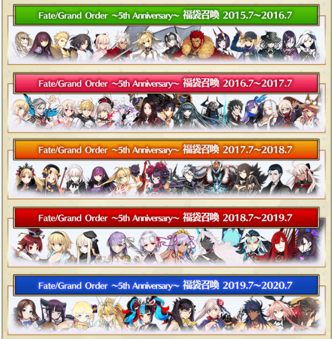 FGO7周年福袋猜测：今年可能是年份职阶福袋？ - 命运-冠位指定资讯-小米游戏中心